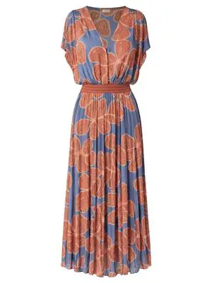 TRAFFIC PEOPLE Blue / Red Full Bloom Blue And Red Floral Print Hera Dress - Blue/red