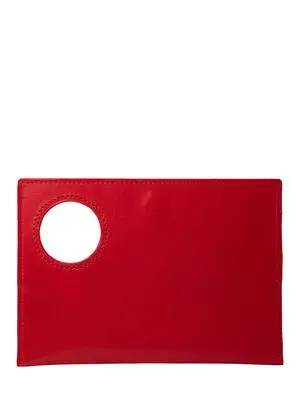 DESIGNS BY ELLE Circle Clutch Leather Bag - Red