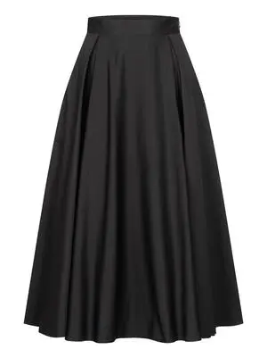 MARIANNA DÉRI Pleated Cotton Sateen Skirt - Black