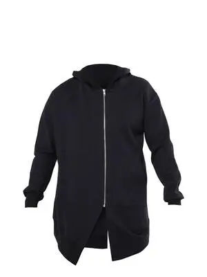 METAMORPHOZA S Asymmetric Zip Hoodie - Black