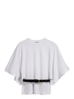 NOCTURNE Belted Oversized T-shirt - White