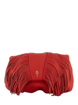 OTRERA Fringe Leda Leather Clutch - Red