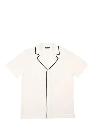 EIGHT X Essential Crochet Button Up Shirt - White