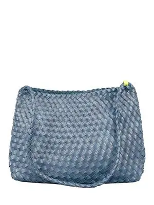 RIMINI Hand Weaving Vegan Leather Shoulder Bag 'suzy' - Blue