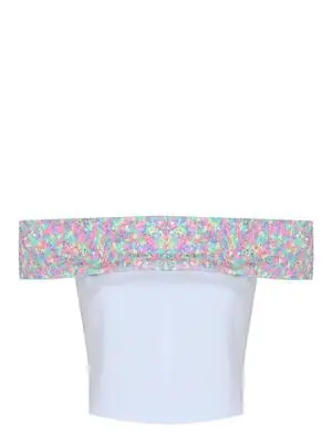 MADEBYZA Off The Shoulder Sequinned Top - Blue