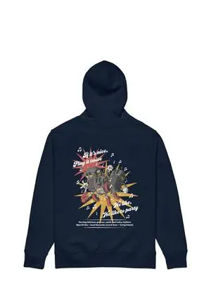 ANCHOR & CREW Organic Cotton Heavyweight Embroidered Hoodie - Blue