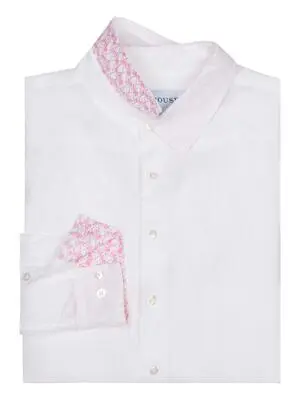 PINK HOUSE Linen Shirt Plain Classic - White