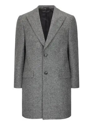 TRIONA Herringbone Andrew Irish Tweed Coat - Grey