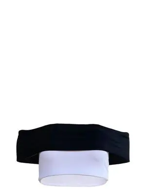 TOUCH BY ADRIANA CAROLINA Sleek Off-shoulder Cropped Top - Black