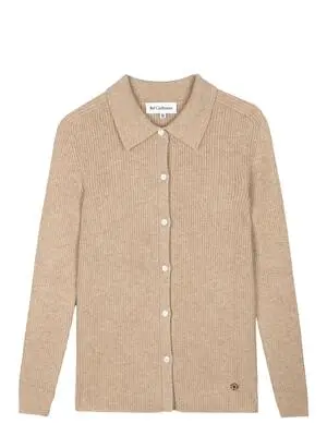 BEL CASHMERE Giselle Cashmere Cardigan Oatmeal - Brown
