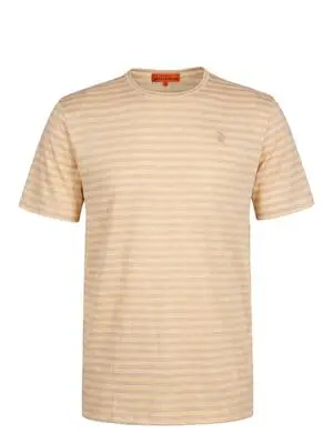 MAISON TANGERINE Linen T-shirt Honey Stripes For - Orange