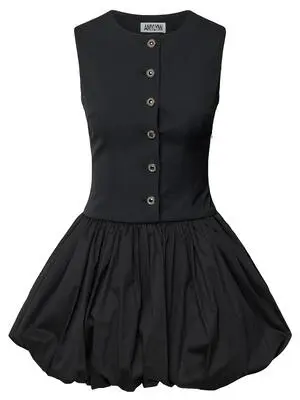 AMY LYNN Aimee Tailored Mini Puffball Dress - Black