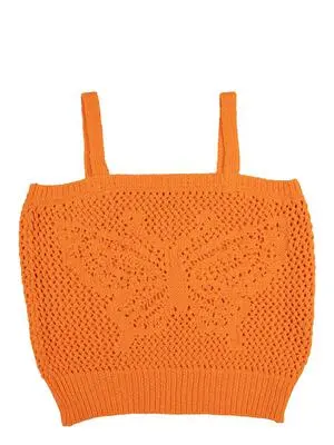 GIGI KNITWEAR Butterfly Cotton Knit Tank Top - Orange