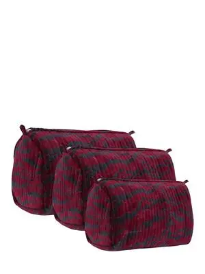 CYC The Tiger Velvet Three Piece Travel Set In Red