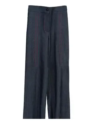 RONDOOZ Quiet Line ’s Handmade Denim Pants With Side Slit Detail - Blue