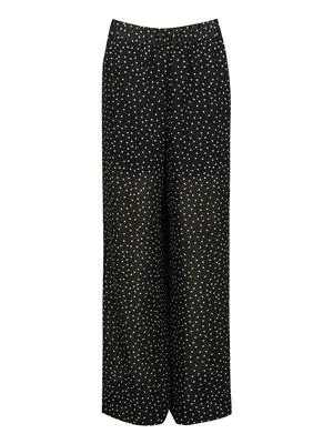 GINTA Wide Leg Pants In Polka Dots - Black