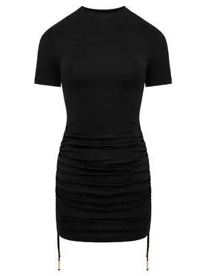 MANDRAGORA Fitted Dress With Adjustable Length In Viscose – Carlo - Black