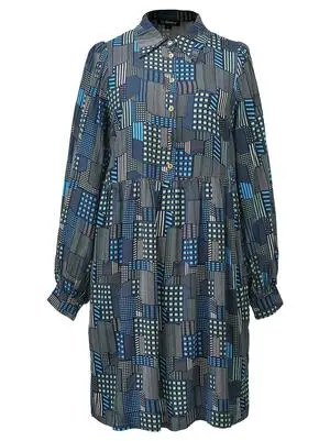 SMART AND JOY Graphic Print Shirt-dress - Blue