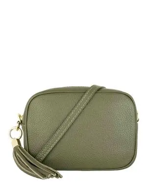 APATCHY LONDON The Tassel Olive Leather Crossbody Bag - Green