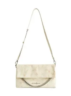 ORANGE CUBE Retro Messenger Bag Marble - White