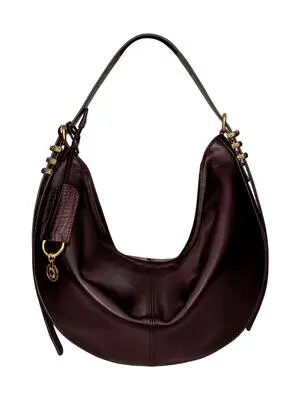 INDIGOLUSH Midi Hobo Oracle Hiss Smooth Leather Bag Red
