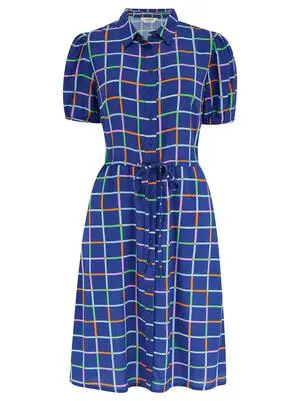 SUGARHILL BRIGHTON Salma Mini Shirt Dress Matchstick Check - Blue