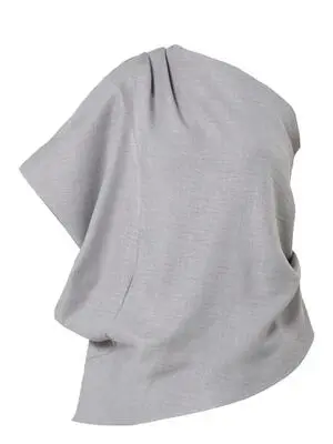 METAMORPHOZA Asymmetric Open Shoulder Top - Grey