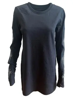 GALLERIADELE Dagger Long Sleeve T-shirt Dress - Black