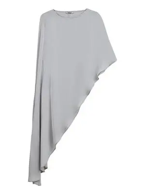 NOCTURNE Asymmetrical Hem Blouse - Grey