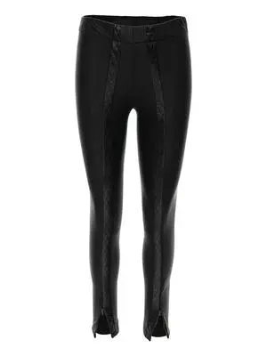 SILVIA SERBAN Tights With Frontal Quilted Strap - Black