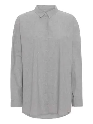 GROBUND The Luna Shirt The Oversized One With Collar In Gray Melange - Grey