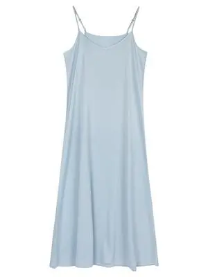 ROCH PEREL Satin Aline Slip Dress - Blue