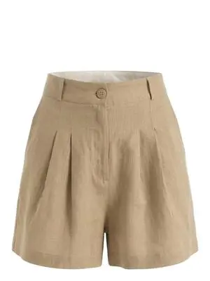 MONLICIA Neutrals Reve Linen Short Dark - Beige