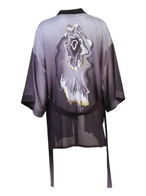 JOY-ES Patterned Short Kimono - Silver