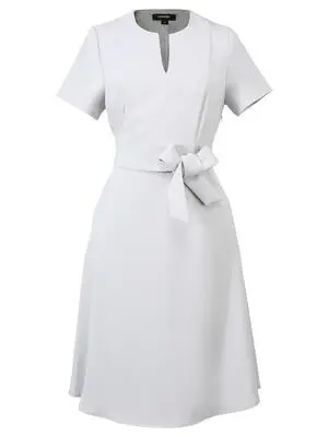 SMART AND JOY Neutrals Belted Tailor Dress Grey - Gray