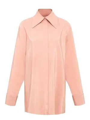 FEMPONIQ Viscose Rayon Gathe Back Shirt / Rose Red