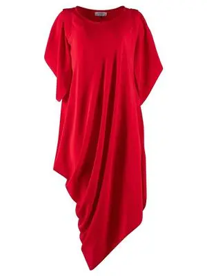 MONESSA JOAN Draped Dress With Detachable Sleeves - Red