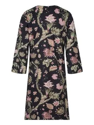 LA MANDARINE Kaftan, Juanita Long Kaftan Dress, Beach Kaftan, Luxury Beach Coverup With Pockets - Black