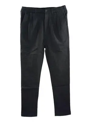 SMART AND JOY Slim-fit Cotton Jacquard Pants - Black
