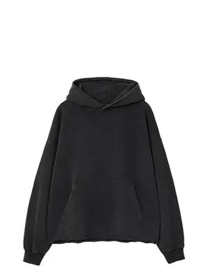 OTHER UK Raw Edge Oversized Hoodie Vintage - Black