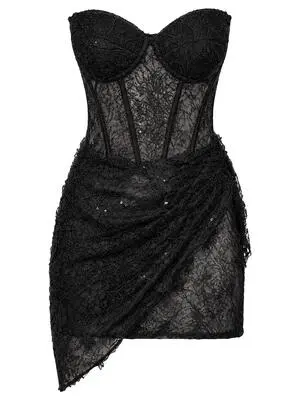 ANGELIKA JOZEFCZYK Mini Lace Dress Catrice - Black