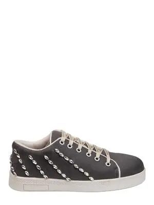 RETTROSE Embellished Suede Tennis Shoes - Grey