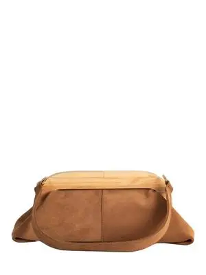 TARA STUDIO Neutrals / Camel Bella Suede Leather Bag - Brown