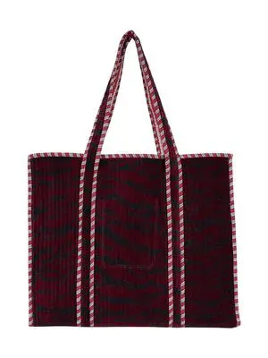 CYC The Velvet Tiger Tote In Burgundy - Red