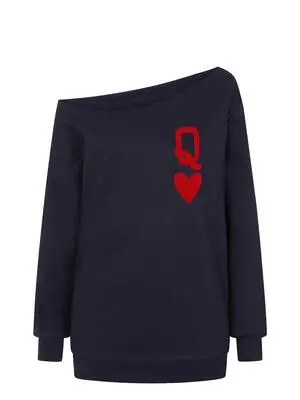 JAMES STEWARD James Steward Queen Of Hearts Oversized Jumper Blue