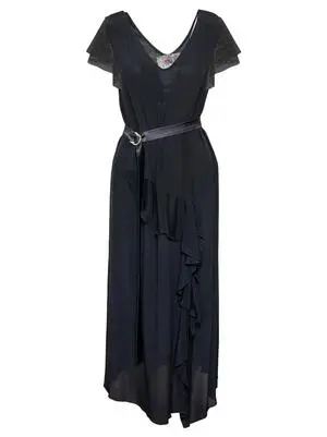 ARTISTA Nuut Mesh Frill Maxi Dress - Black
