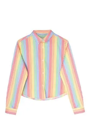 YORSTRULY Mini Poplin Overshirt Rainbow - Blue/white