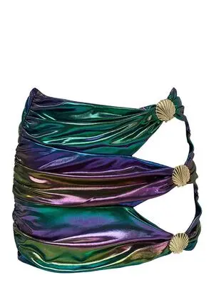 AULALA PARIS The Ocean Glamour Shiny Cocktail Mini Skirt Mystical - Black