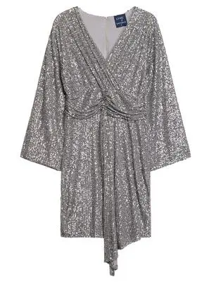 TANTRA SPAIN SL Sequin Dress With Draped Waist And V-neckline - Silver