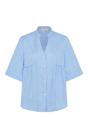 GUINEA Guinea Cornflower Cotton Blouse Blue